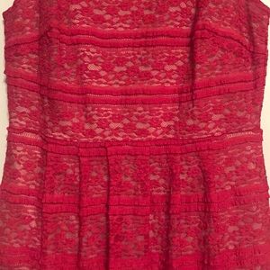 Dresses | Nwt Red Lace Sleeveless Dress | Poshmark